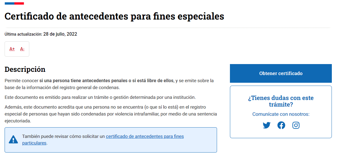Cómo obtener el certificado de antecedentes para fines especiales ...